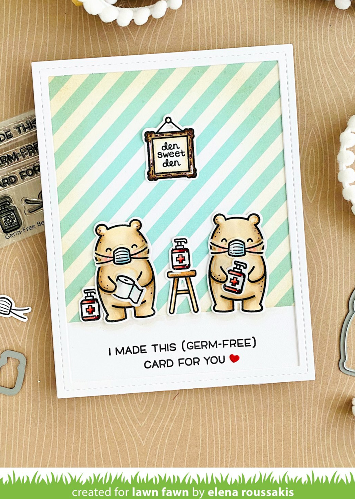 Germ-Free Bear Dies, Lawn Fawn – Stampin MunchKins